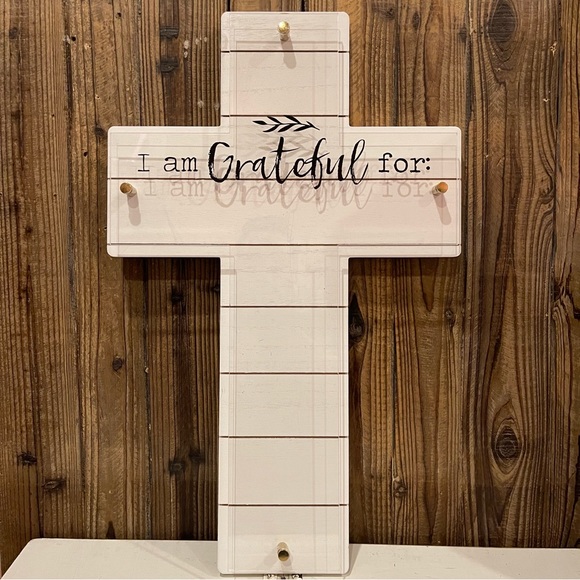 Unknown | Holiday | Grateful For Rustic Xl Wood Dry Erase Cross Fall ...
